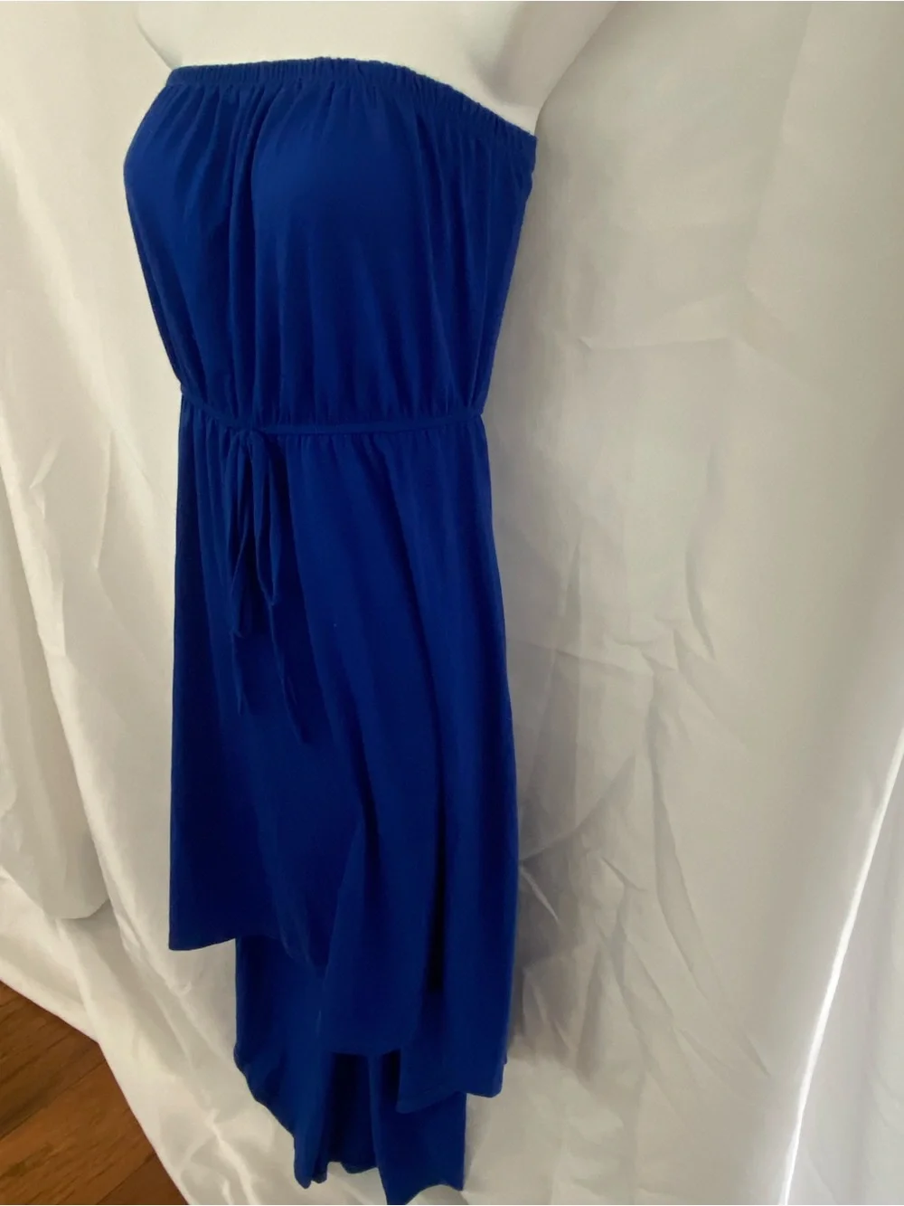 Jesse & J | Dresses | Jesse J Strapless Cobalt Blue Highlow Hem Elastic ...